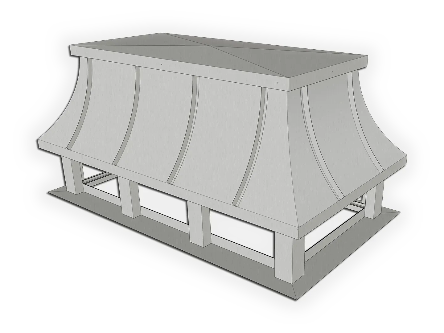 Concave Roof Chimney Cap - Durable Steel Design